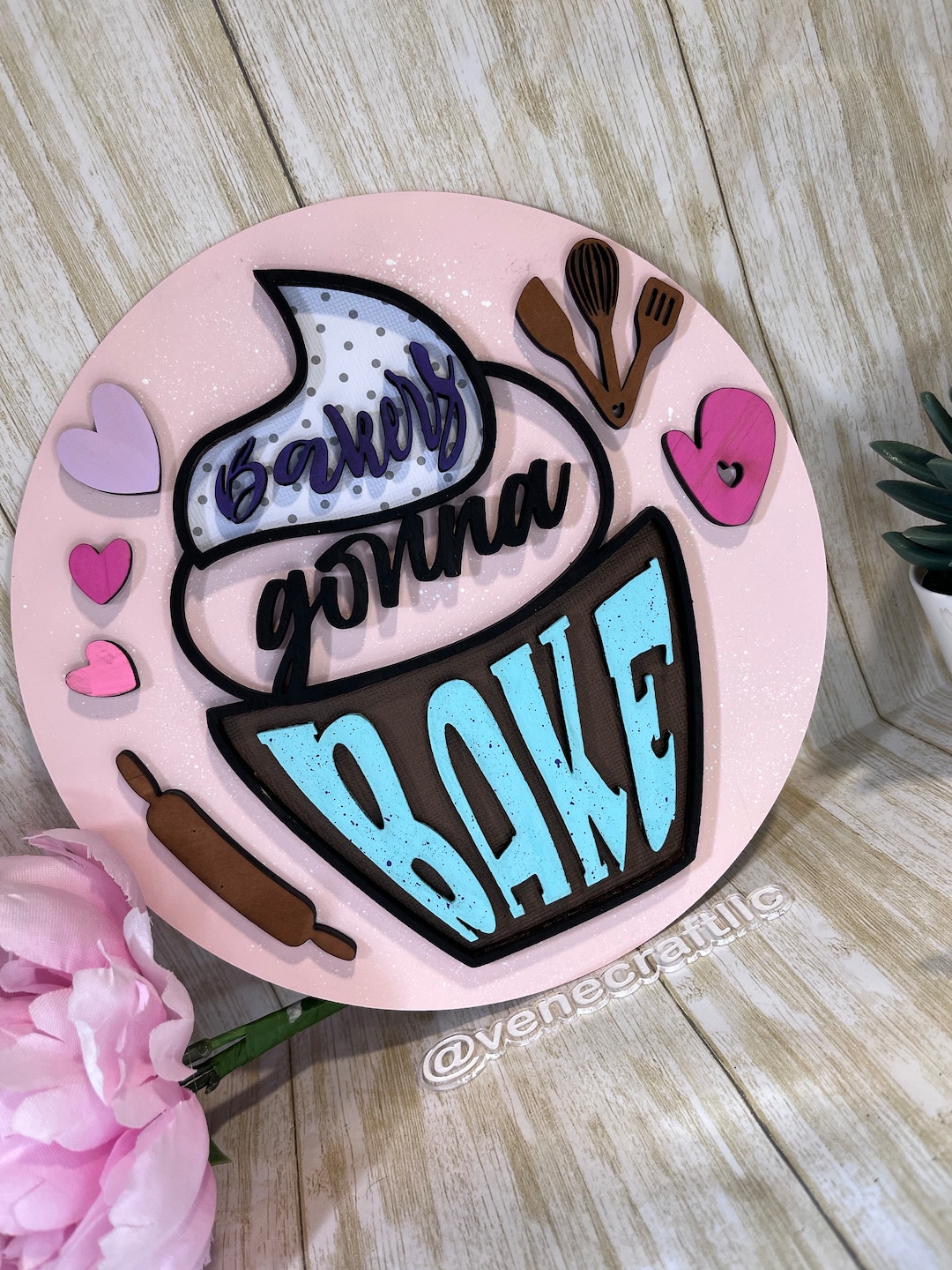 Bakers Gonna Bake Wood Sign. 8" Wood Baker Sign. Bakers Wood Decor ...