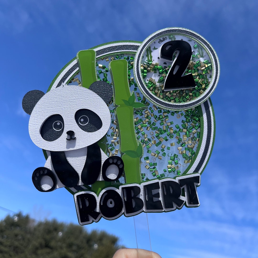 Panda Cake Topper, Baby Panda Decoration, Panda Bear Custom Cake Topper ...