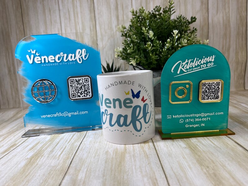 Mini QR Code Sign. Social Media Sign. Lets Social. QR Code - Etsy
