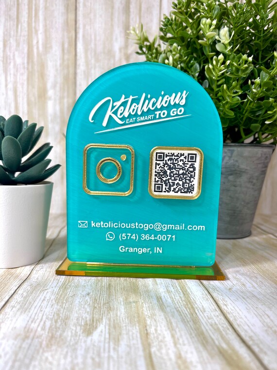 Mini QR Code Sign. Social Media Sign. Lets Social. QR Code - Etsy