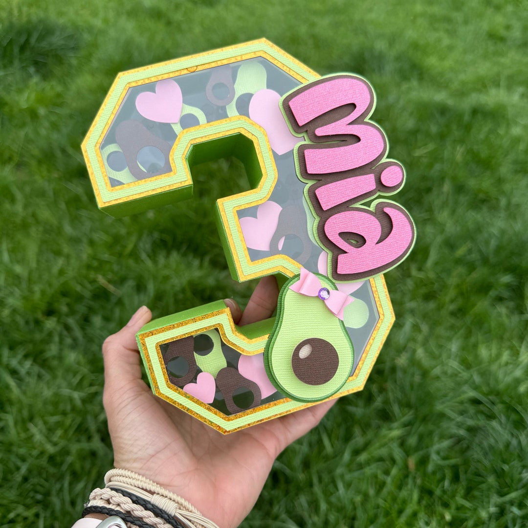 Avocado 3D Letter. Party Decoration. Avocado 3D Number. Cute Avocado ...