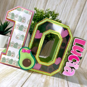 Avocado 3D Letter. Party Decoration. Avocado 3D Number. Cute Avocado ...