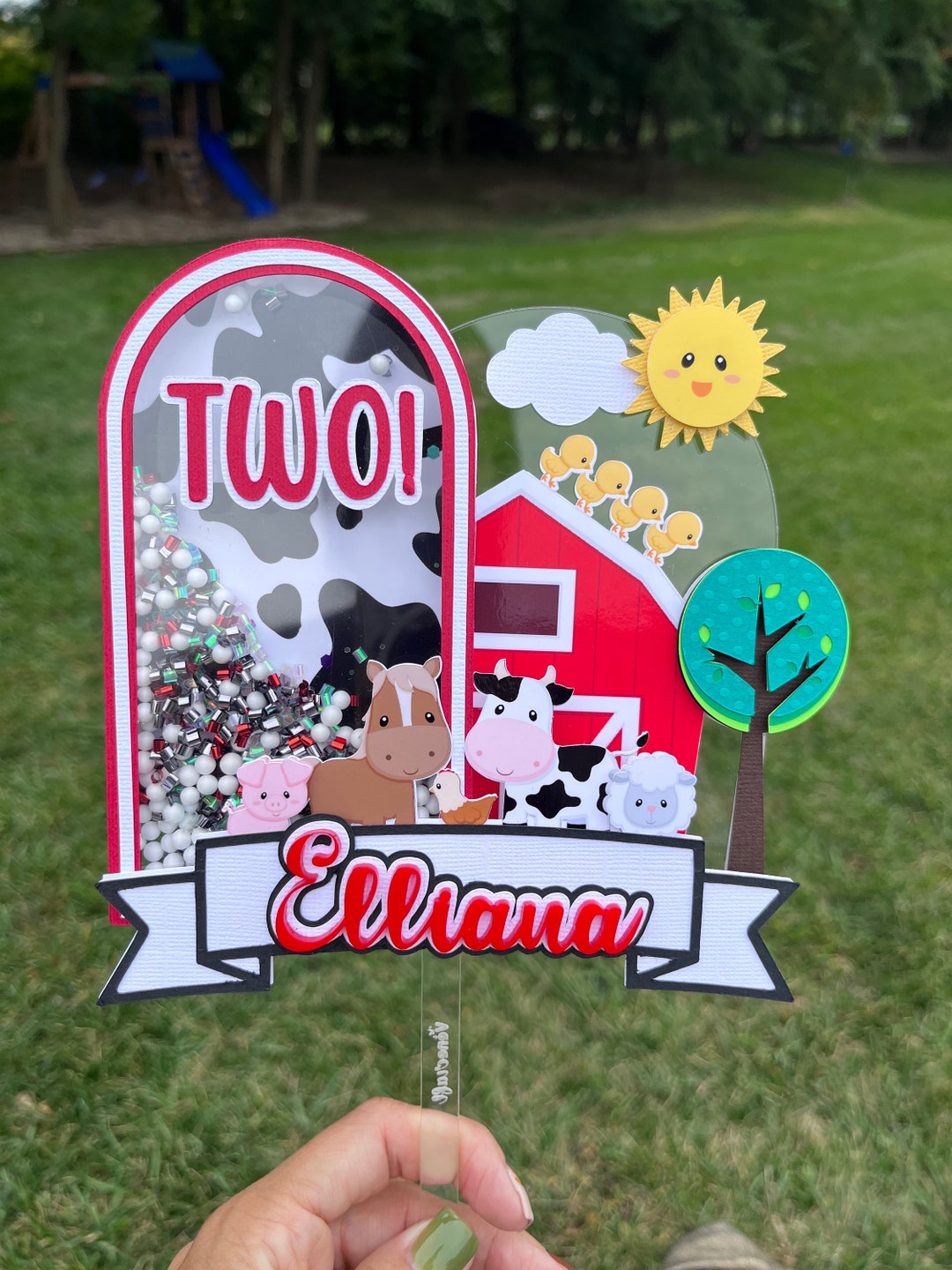 Farm Cake Topper. Party Decoration. Animal Farm Cake Topper. Cute Farm ...