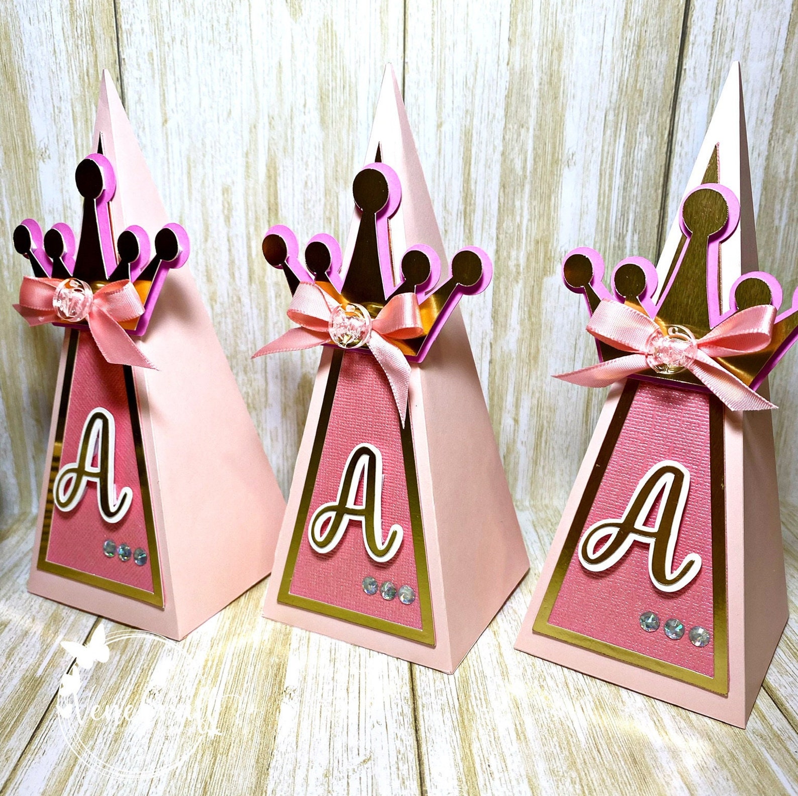 Princess Favor Boxes. Party Decoration. Pyramid Box. Princess Candy Box ...