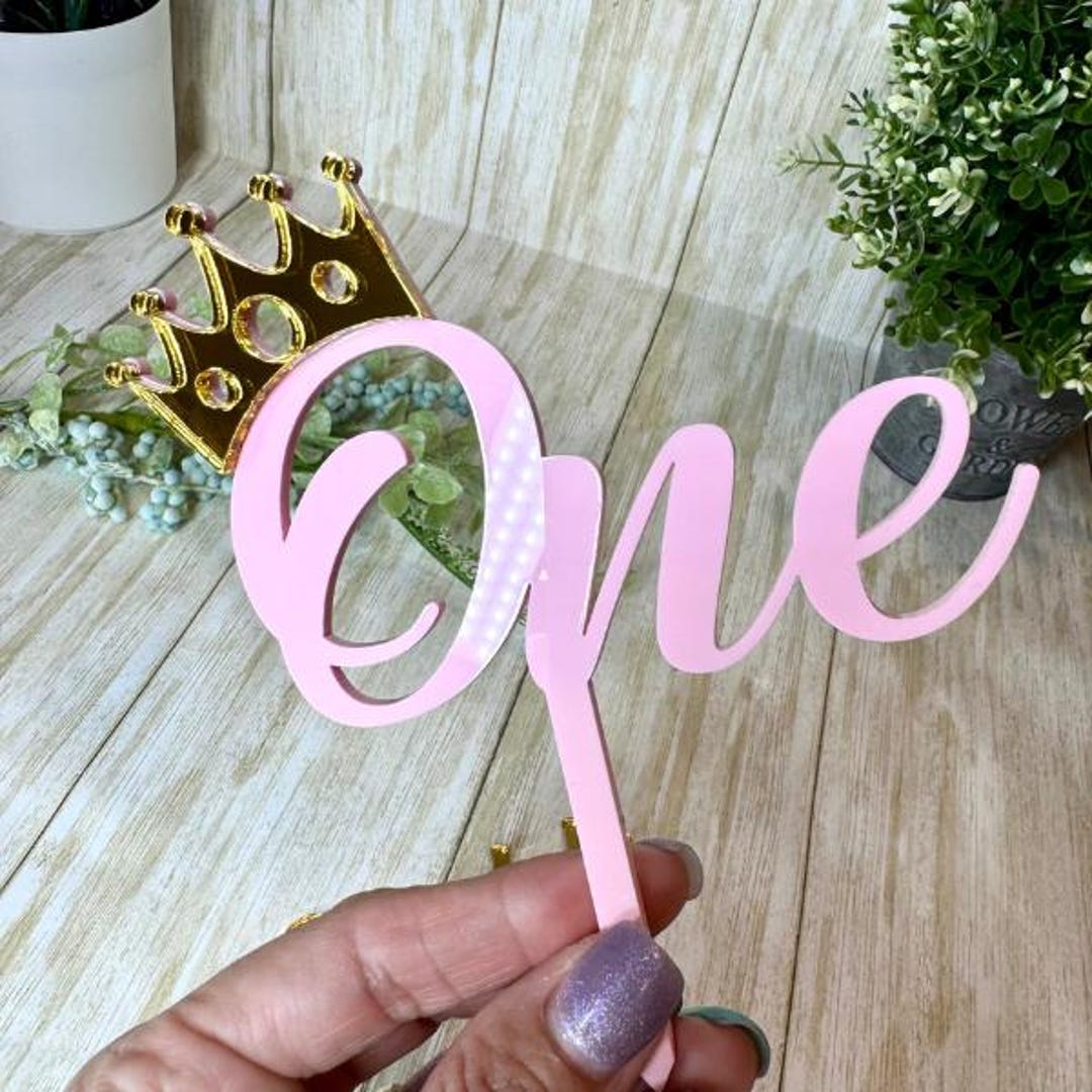 One Birthday Cake. One Script Cake Topper. First Birthday Cake Topper ...