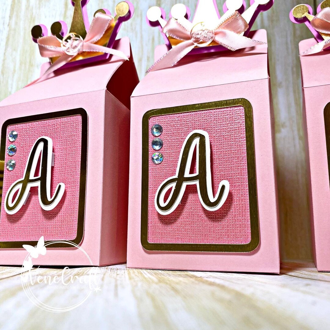 Princess Favor Boxes. Party Decoration. Milk Box. Princess Candy Box ...