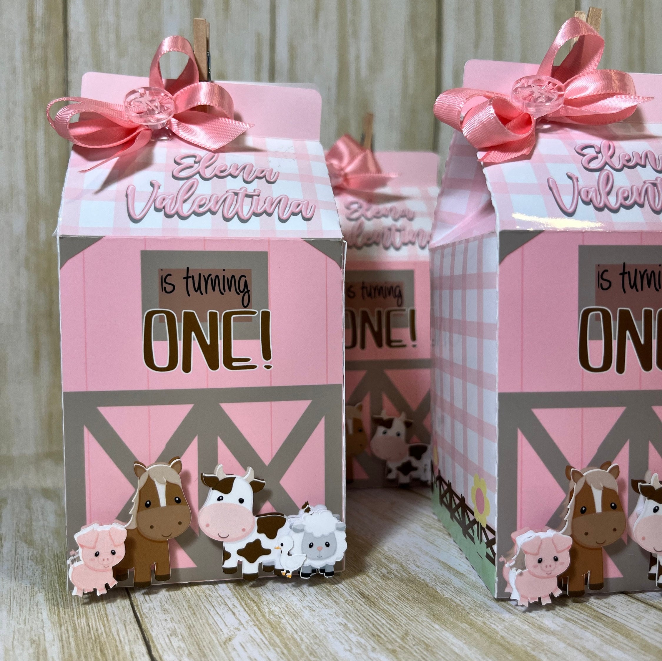 Cute Farm Animal Favor Boxes. Party Decoration. Milk Box. Farm - Etsy