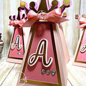 Princess Favor Boxes. Party Decoration. Pyramid Box. Princess Candy Box ...