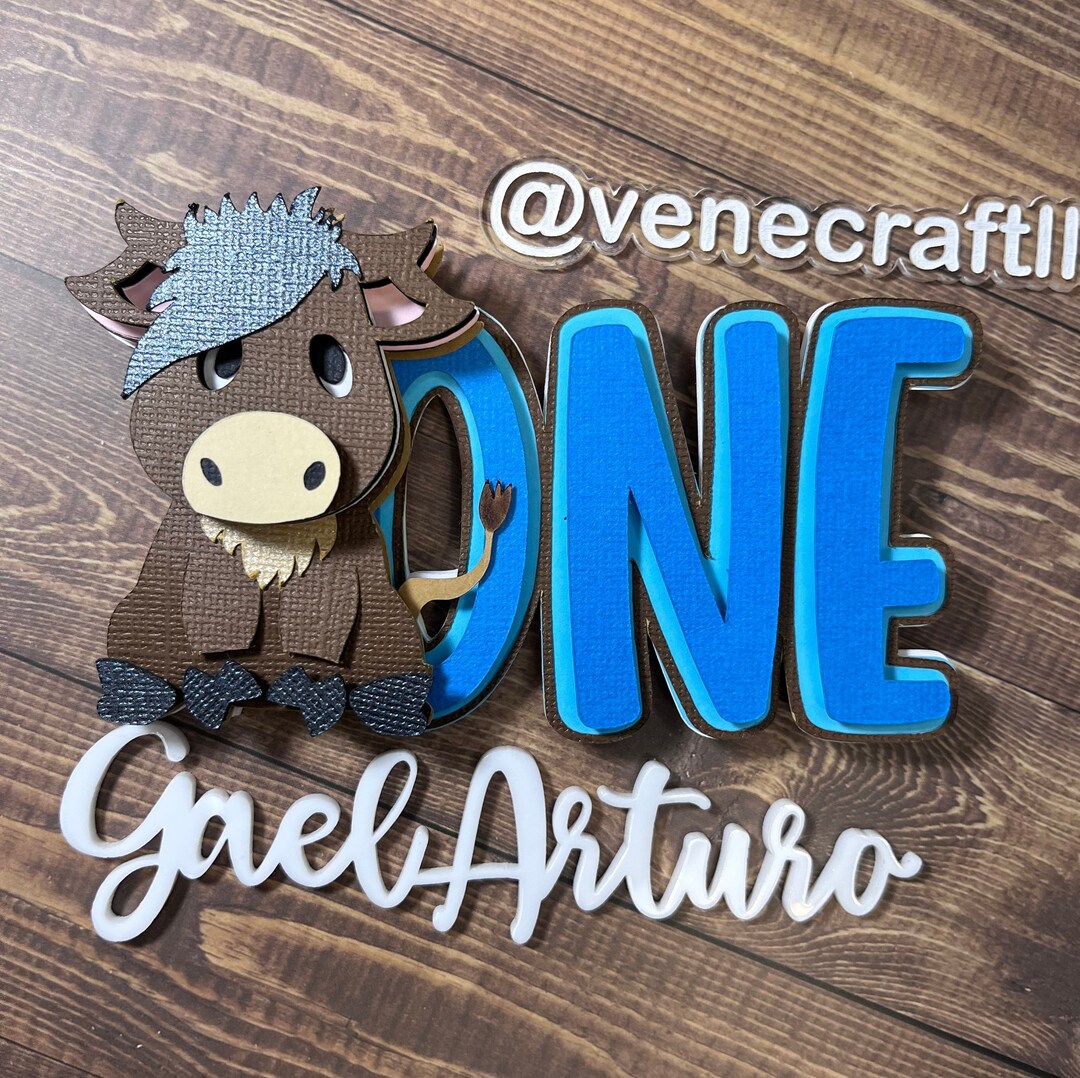 Baby Bull Cake Topper. Party Decoration. Farm Animal Cake Topper. Baby ...