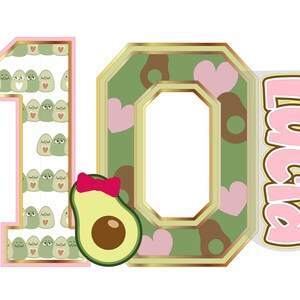 Avocado 3D Letter. Party Decoration. Avocado 3D Number. Cute Avocado ...