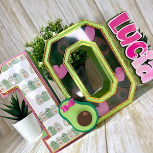 Avocado 3D Letter. Party Decoration. Avocado 3D Number. Cute Avocado ...
