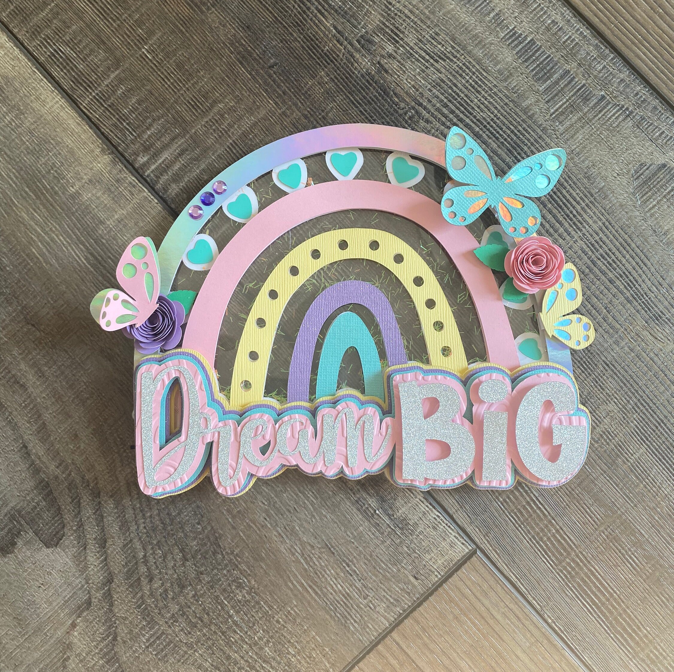 Rainbow Cake Topper. Party Decorations. Rainbow Shaker and Light Cake ...