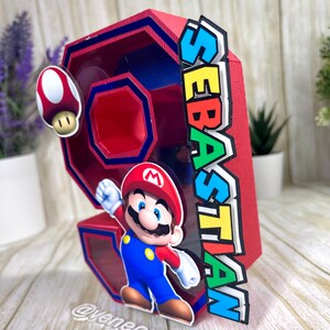Mario Bros, 3D Number, Mario Bros Decoration, Mario Bros Custom 3D ...