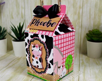 Farm Milk Box. Farm Girl Favor Boxes.farm Girl Party. Baby Shower ...