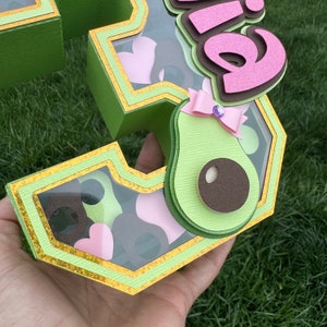 Avocado 3D Letter. Party Decoration. Avocado 3D Number. Cute Avocado ...