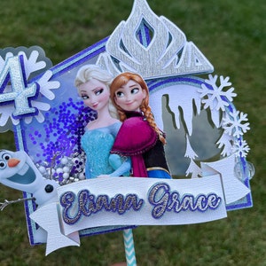 Frozen Cake Topper. Party Decoration. Frozen Disney Birthday. Elsa and ...