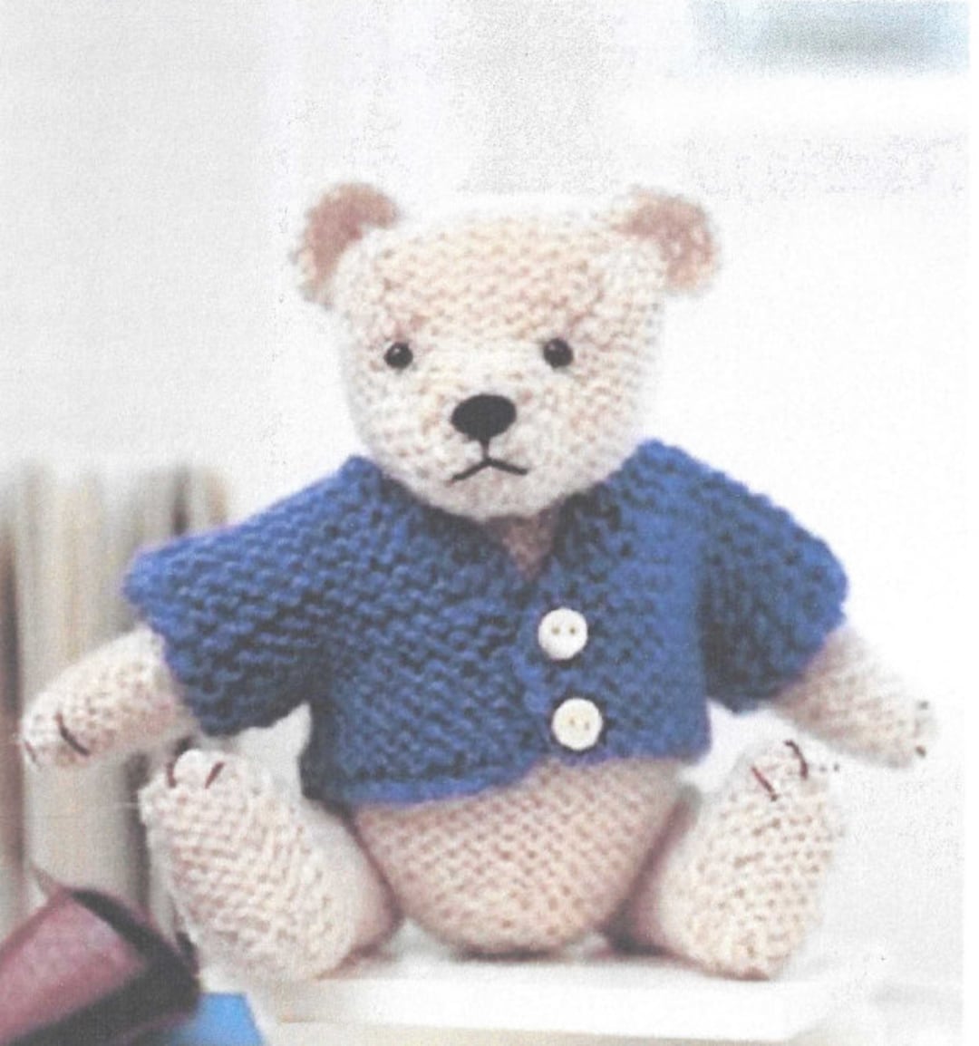 PDF Knitting Pattern Teddy With Jacket 4ply - Etsy