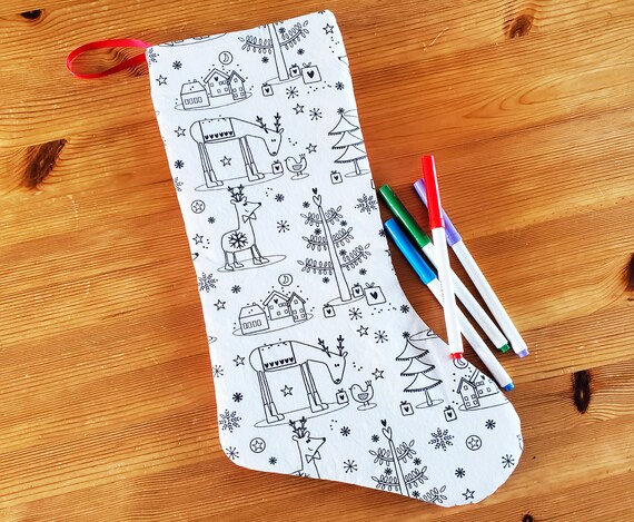 Christmas Stockings to Color Fabrics Washable and Zero - Etsy