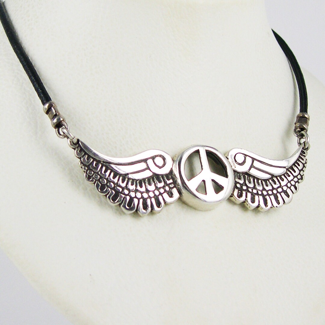 Winged Peace Necklace - Etsy