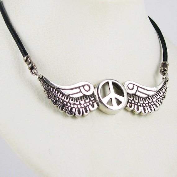 Winged Peace Necklace - Etsy