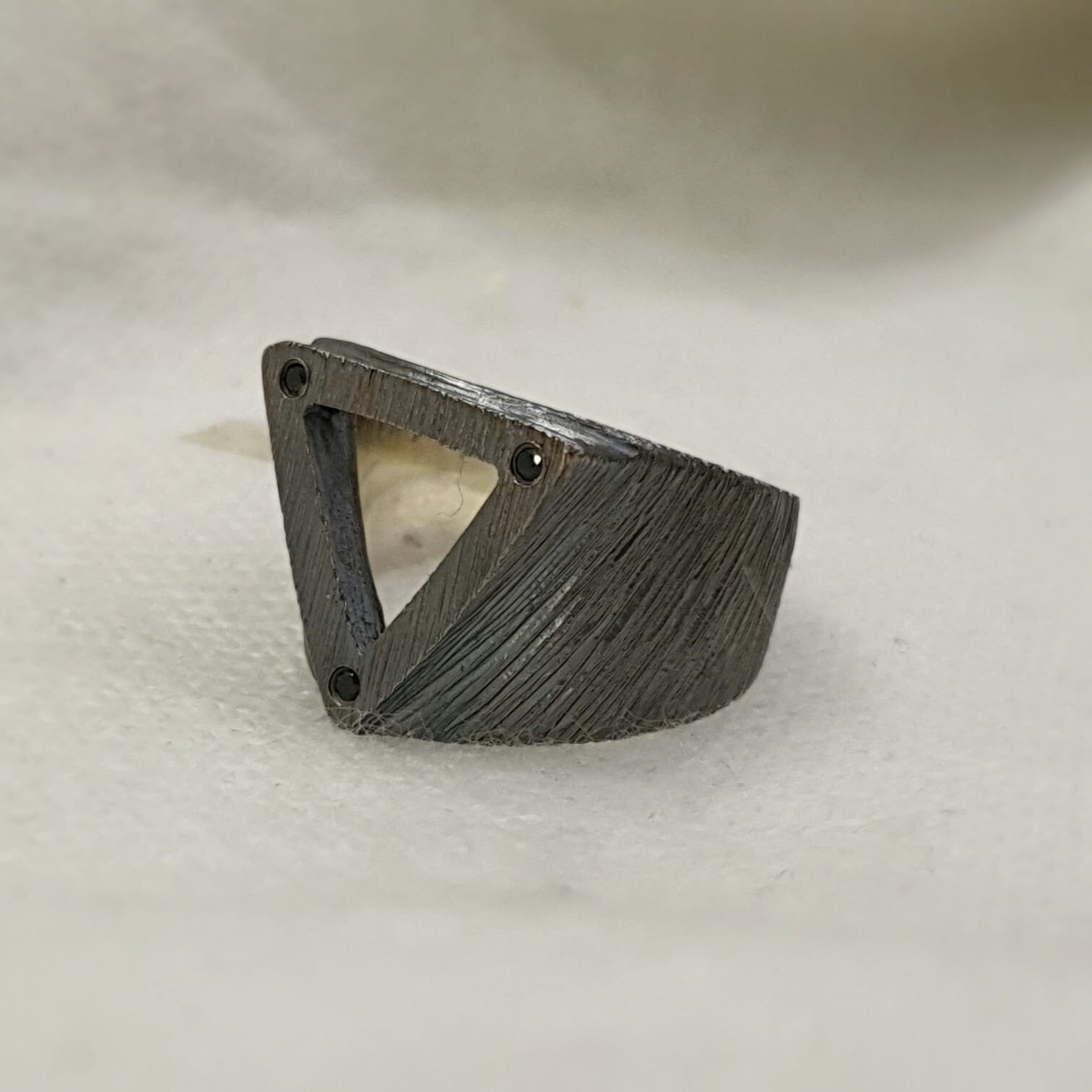 Triangle Ring, Personalize Man Rings, Man Rings, Mens Rings,three Stone ...