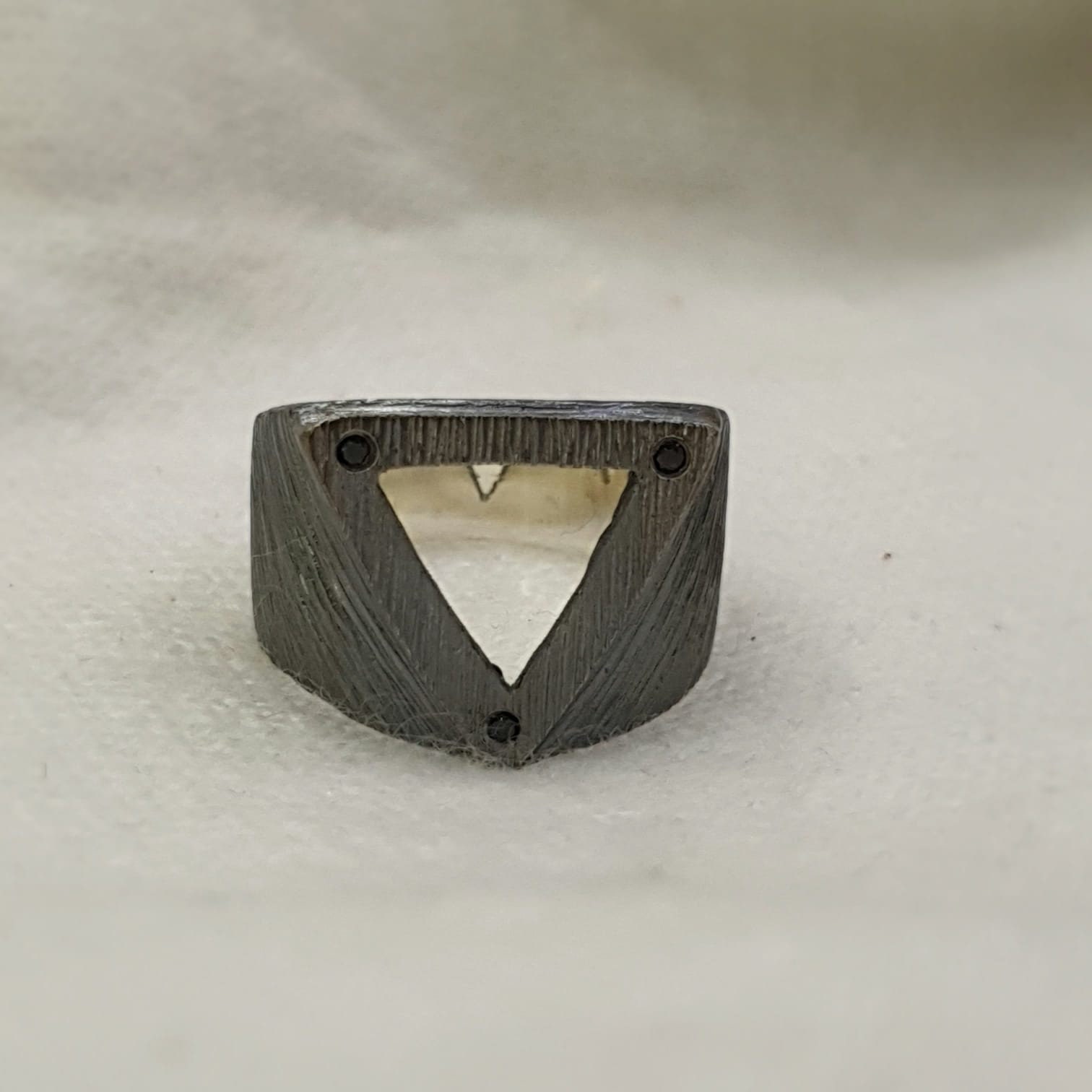 Triangle Ring, Personalize Man Rings, Man Rings, Mens Rings,three Stone ...