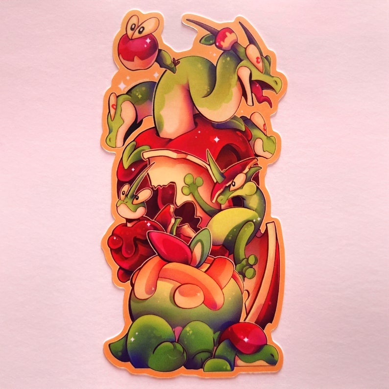 Pokemon Stickers (ogerpon, Reuniclus , Applin, Zoroark ) - Etsy