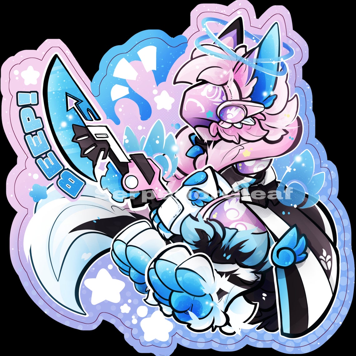 Protogen Beep Attack Sticker | Etsy