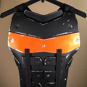 Deathstroke Cosplay Costume Slade Body Armor Black/ Orange Chest Vest ...
