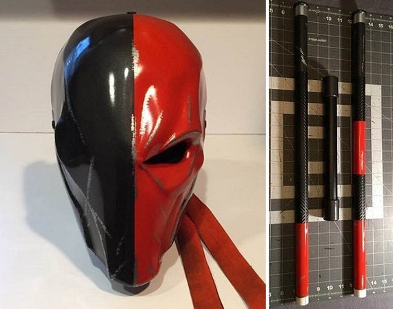 Deathstroke SET Cosplay Mask Backplate and Collapsible Bo - Etsy