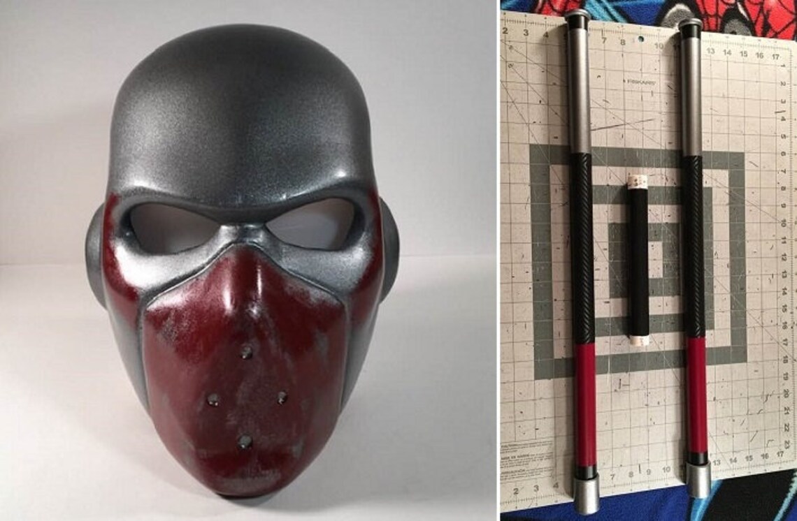 Azrael Mask and Matching Bo Staff Costume Halloween - Etsy