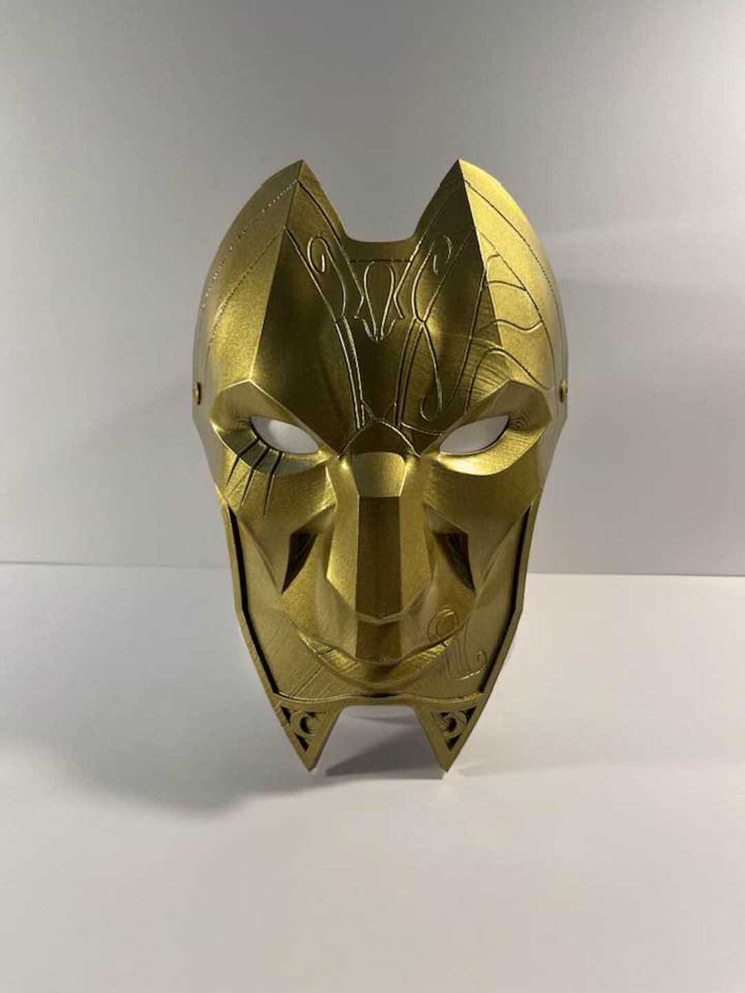 Jhin Mask League of Legends, Pure Gold Color With Adjustable Strap and ...