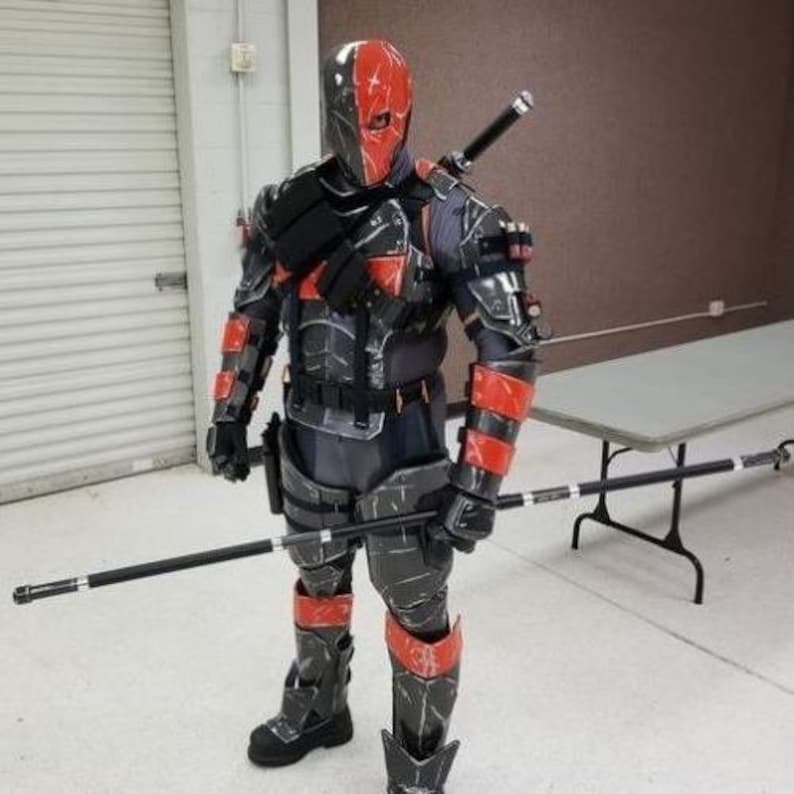 Deathstroke Cosplay Costume SET Mask and Collapsible Bo Staff - Etsy