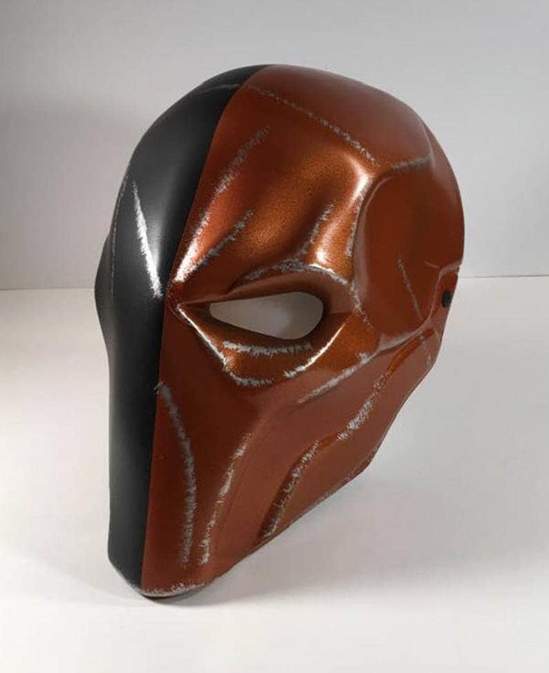 Deathstroke Helmet Mask & Backplate METALLIC ORANGE and Matte Black ...