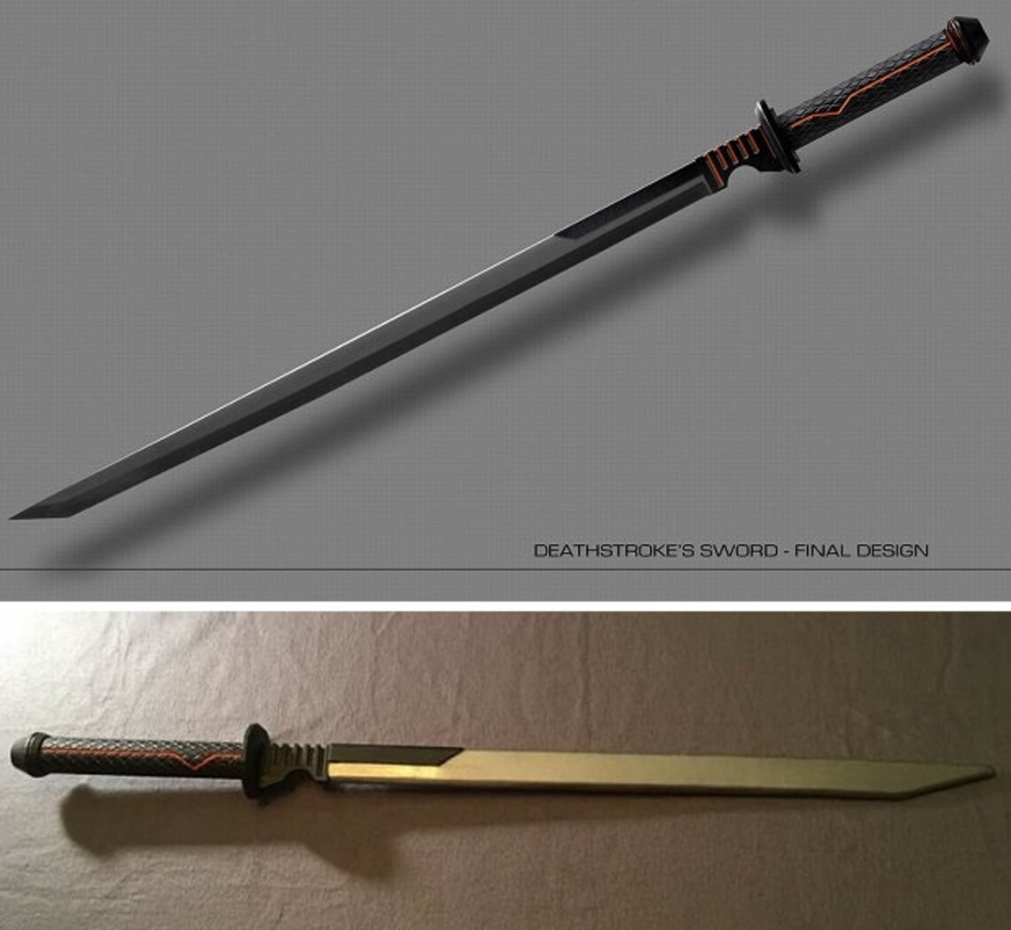 Deathstroke Katana sword 36 long resin handle-grip with | Etsy