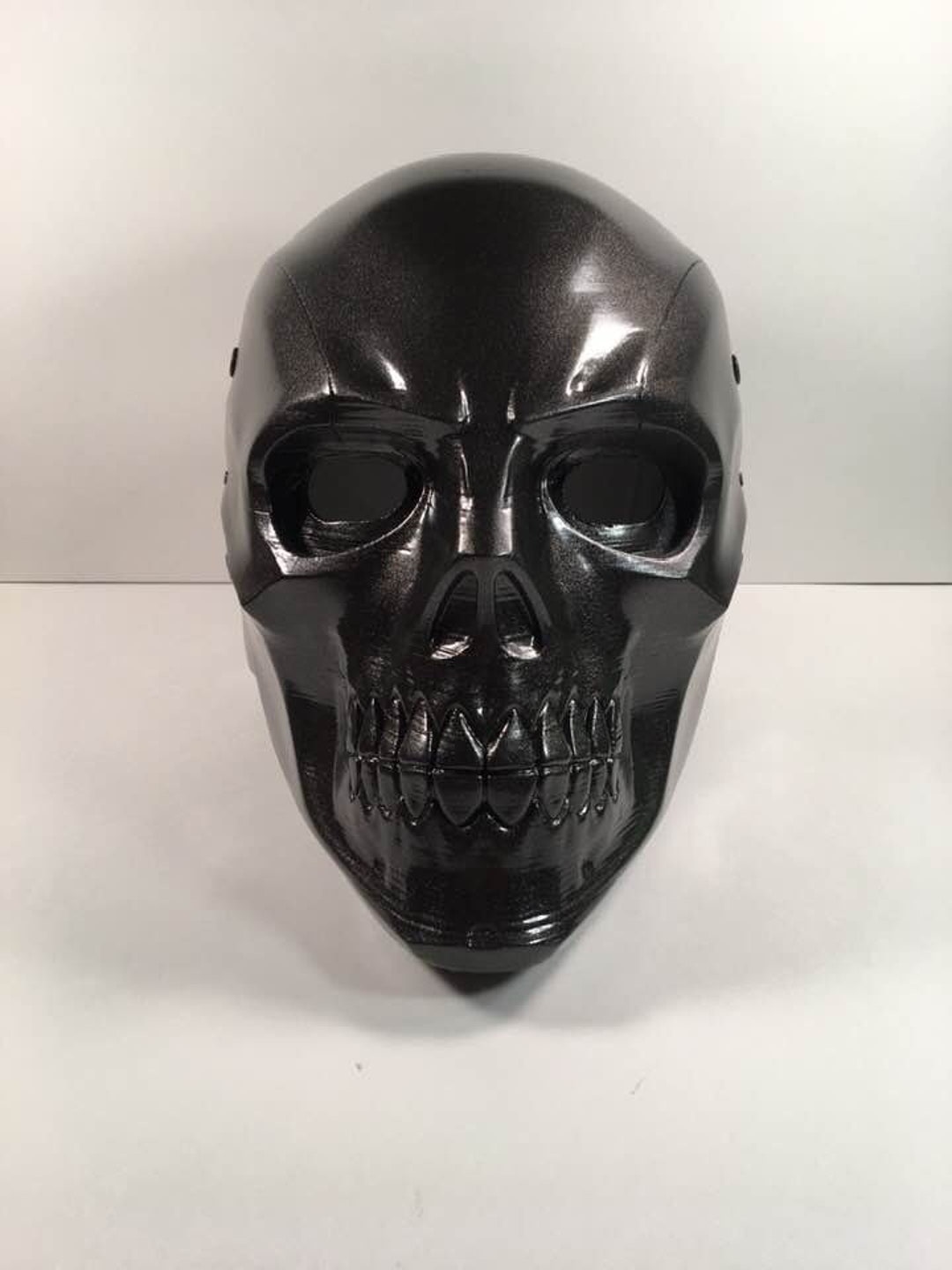 Black Mask Full Helmet: Metallic Black Costume Halloween - Etsy