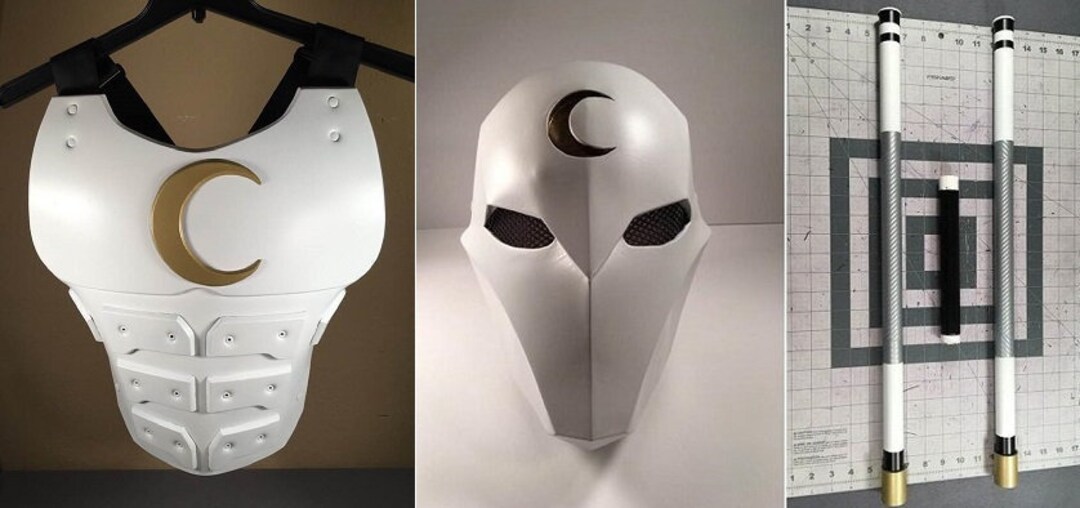 Moon Knight Cosplay Set: Chest Armor, Mask & Bo Staff, Costume - Etsy