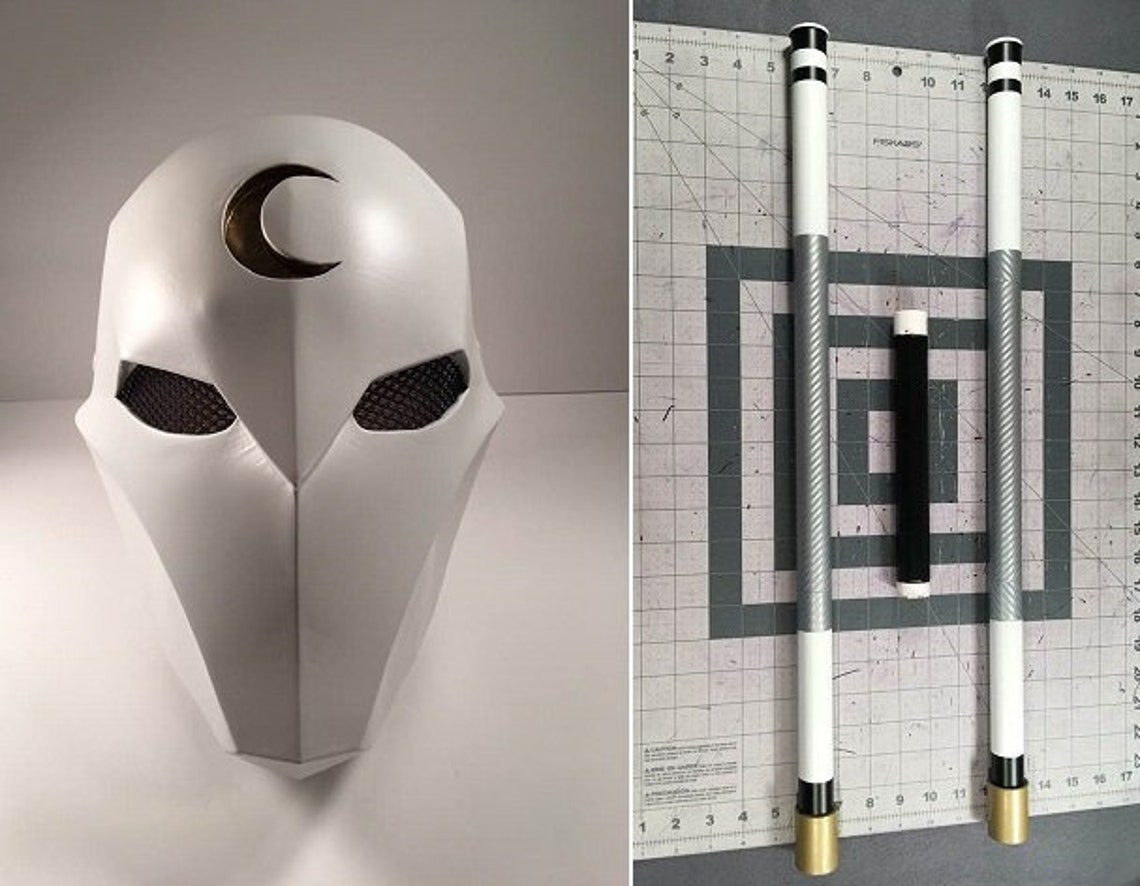 Moon Knight Mask and Bo Staff Set - Costume Halloween - Etsy