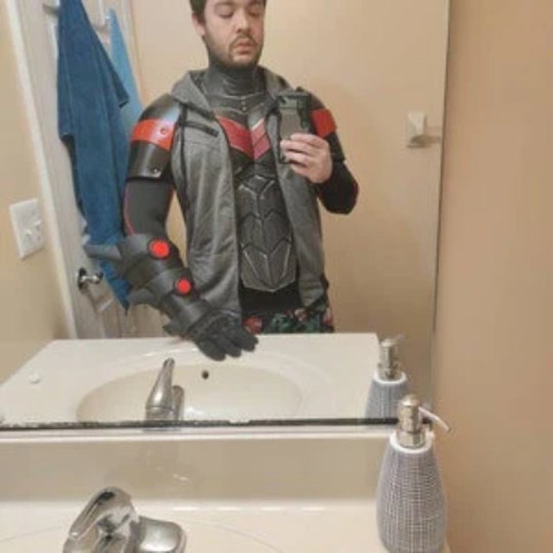 Red Hood Chest Armor and Matching Shoulders Cosplay Vest | Etsy