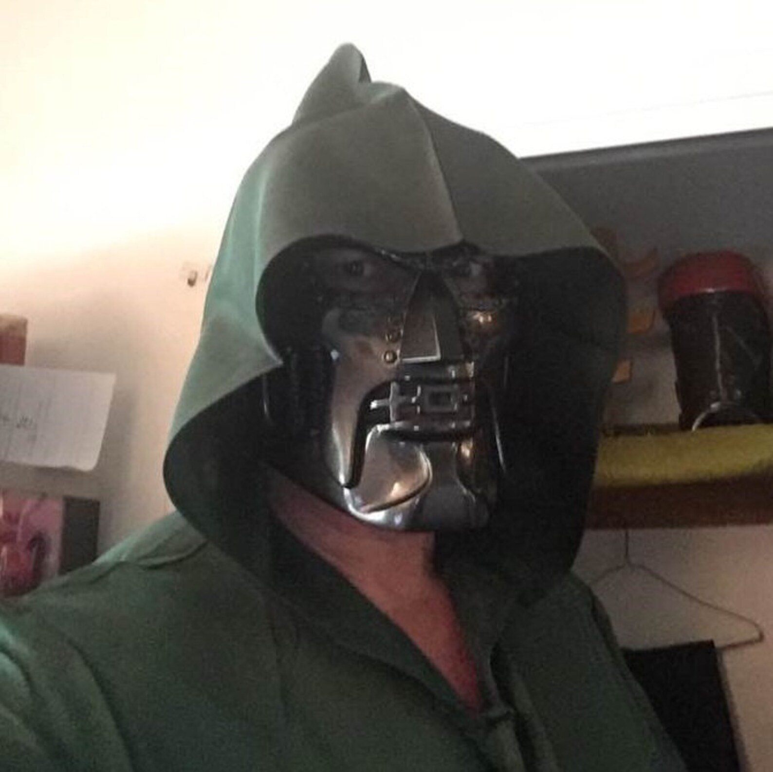 Dr. Doom Mask: Metallic Dark Steel, Adjustable Straps, Cosplay Costume ...