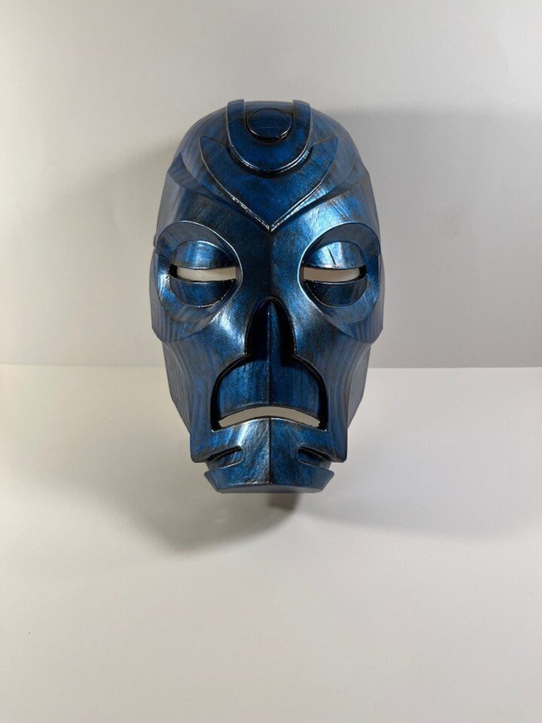 Dragon Priest Mask Morokei Metallic Blue, Gunmetal Version Skyrim Elder ...