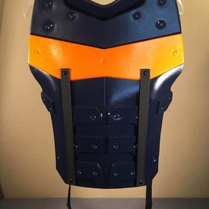 Deathstroke Cosplay Set: Chest Armor and Staff, Midnight Blue, Orange ...
