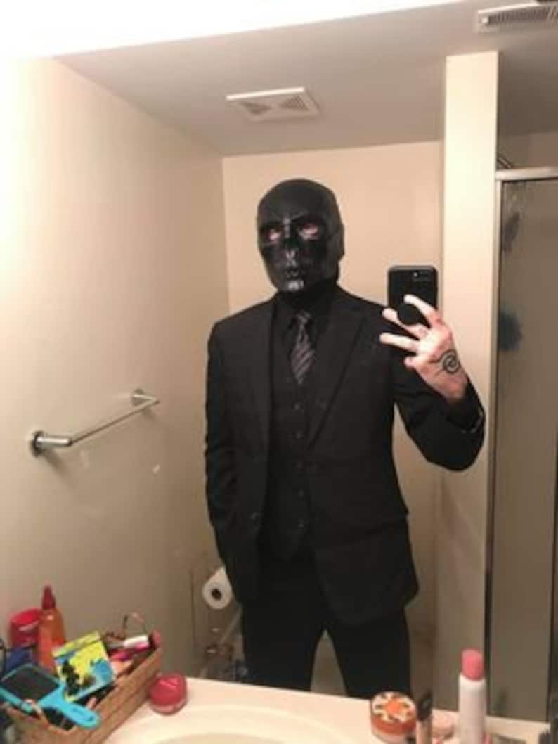 Black Mask Cosplay Full Helmet Matte Black Costume Comics - Etsy