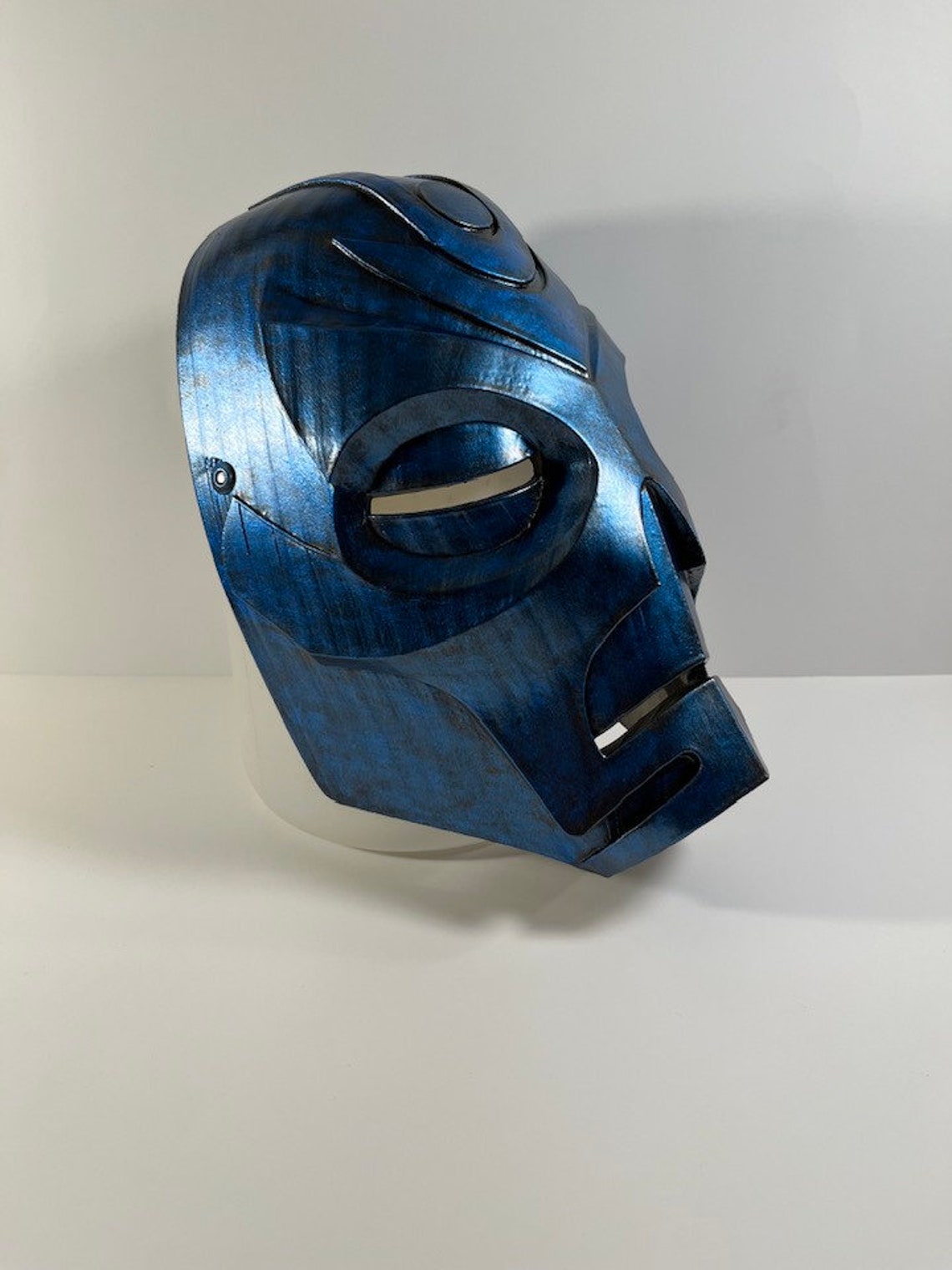 Dragon Priest Mask Morokei Metallic Blue, Gunmetal Version Skyrim Elder ...