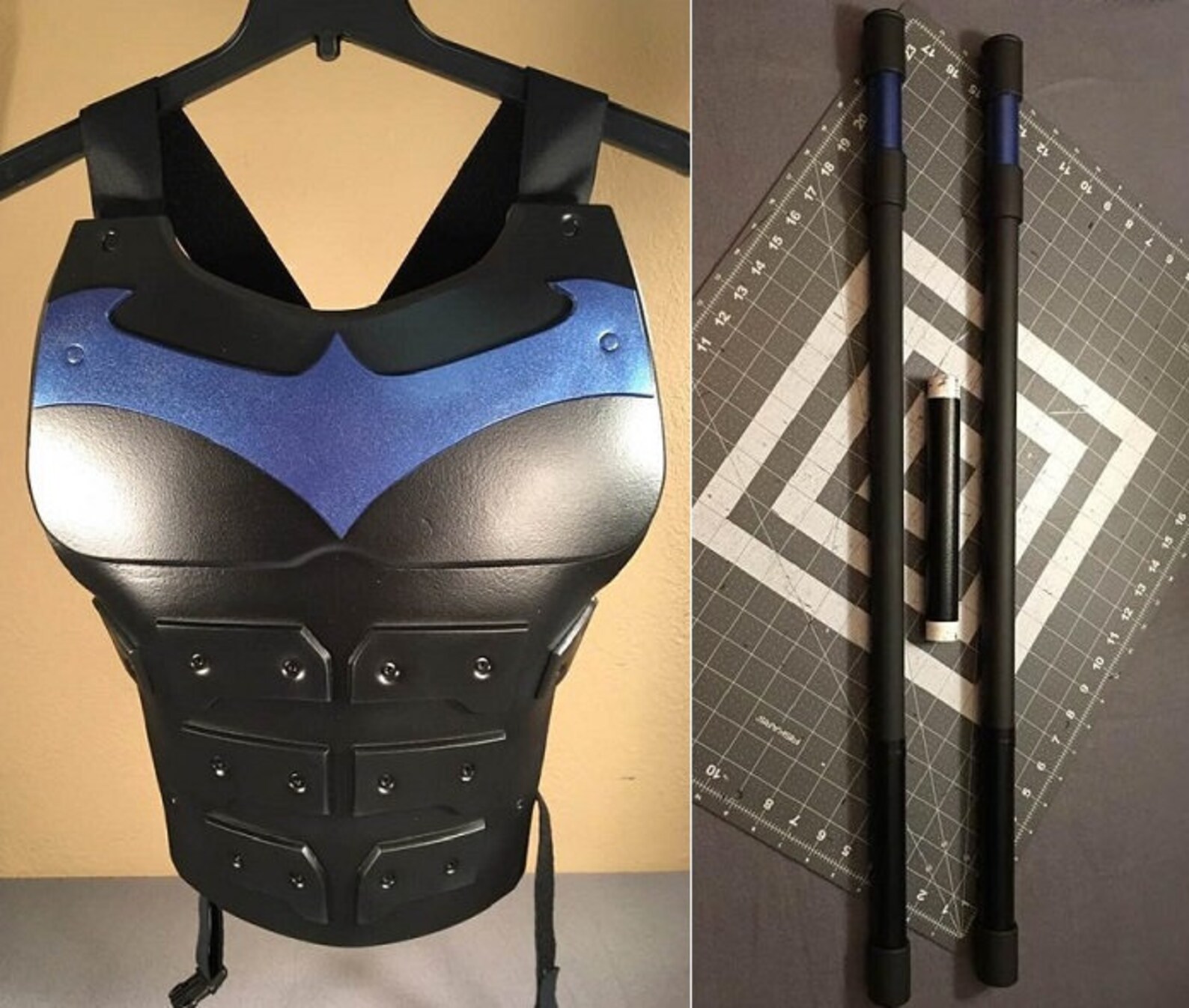 Nightwing COMBO SET Cosplay Chest Body Armor and Escrima - Etsy