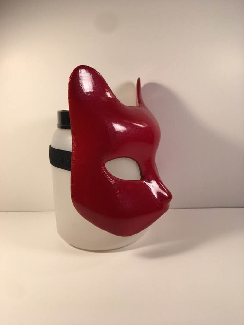 Candy Red Kitsune Mask: Metallic Japanese Fox Cosplay - Etsy