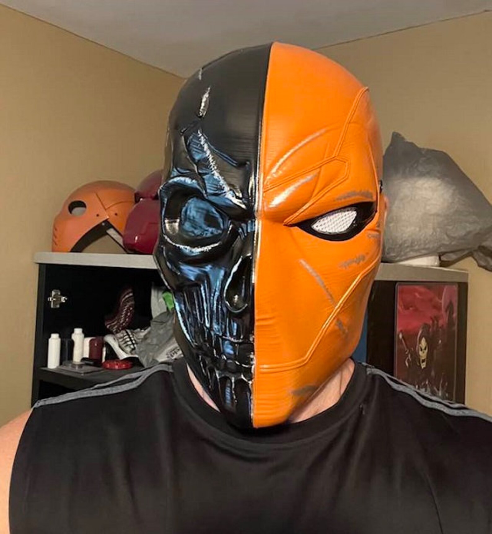 Deathstroke Reaper Version Half Skull Helmet Mask and Backplate Ninja ...