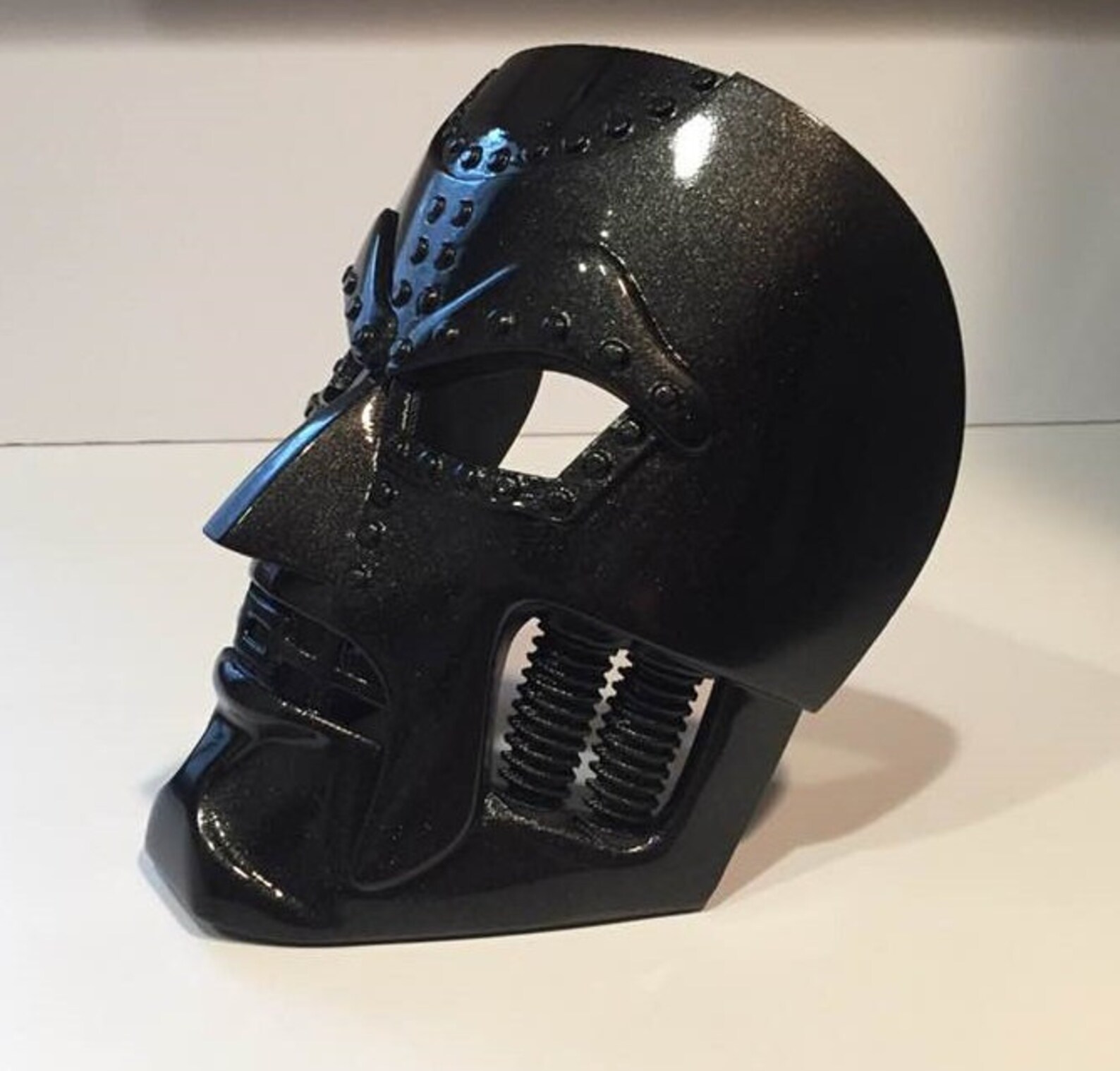 Dr. Doom Mask: Metallic Black Night, Adjustable Straps, Cosplay Costume ...