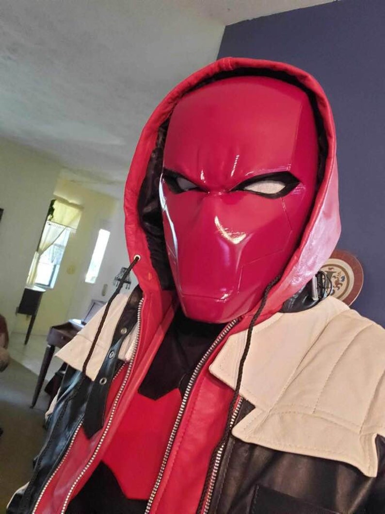 Red Hood Helmet Rebirth Version With Damage Cosplay Burgundy - Etsy
