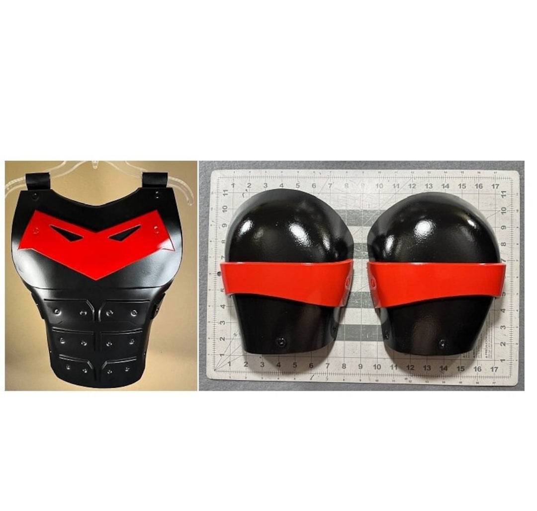 Red Hood Outlaw Version Chest Armor and Matching Shoulders Cosplay Vest ...